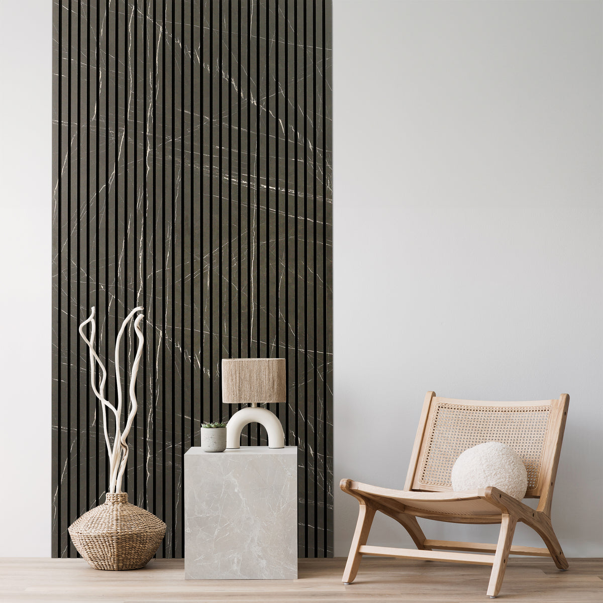 Acupanel® Marble Black Acoustic Slat Wall Panels