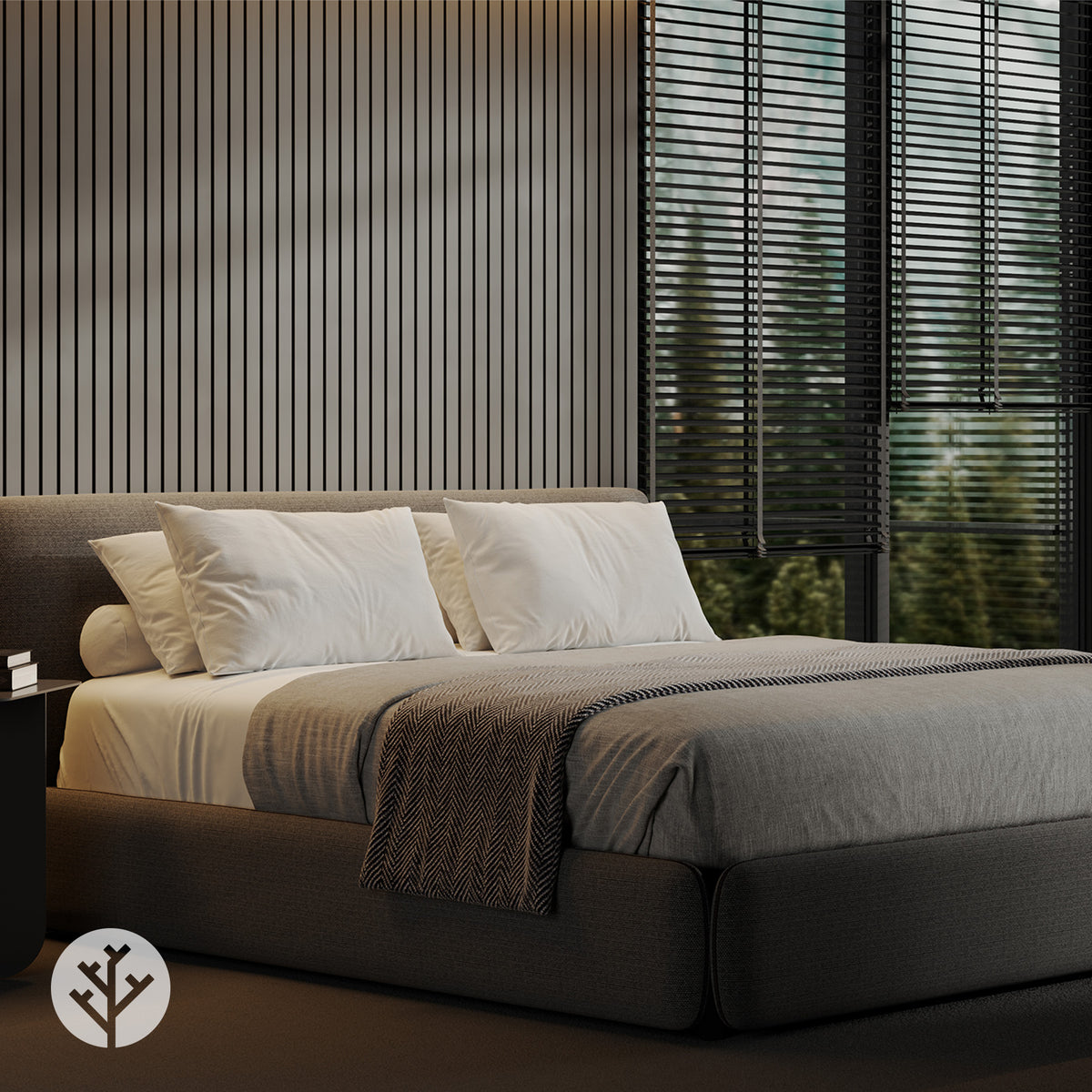 Acupanel® Luxe Colour Slate Grey Acoustic Slat Wall Panels