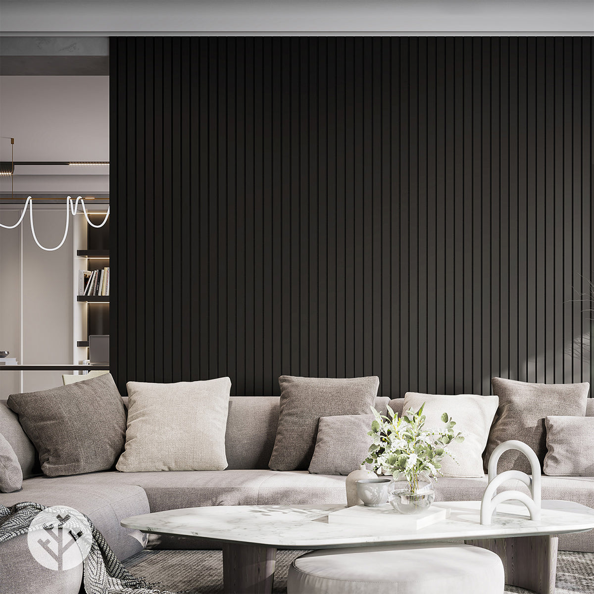 Acupanel® Pure White Acoustic Wall Panels - Luxury Slat Wall Panels