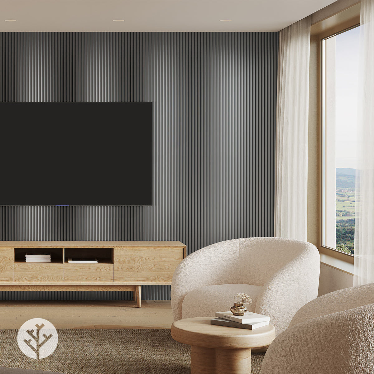 Flutto™ Oak Mini-Ridge Flexible Tambour Wood Panels | Elegant Wall Paneling